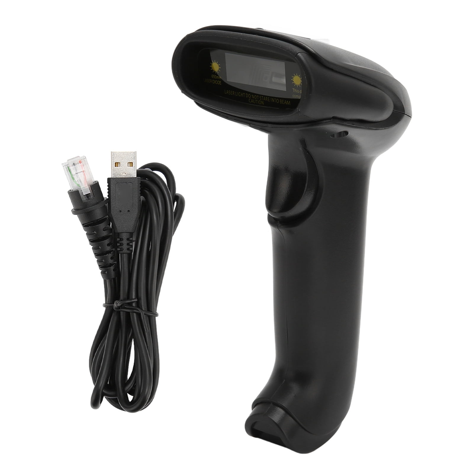 Lector de código de barras 1D portátil con cable USB negro para ...