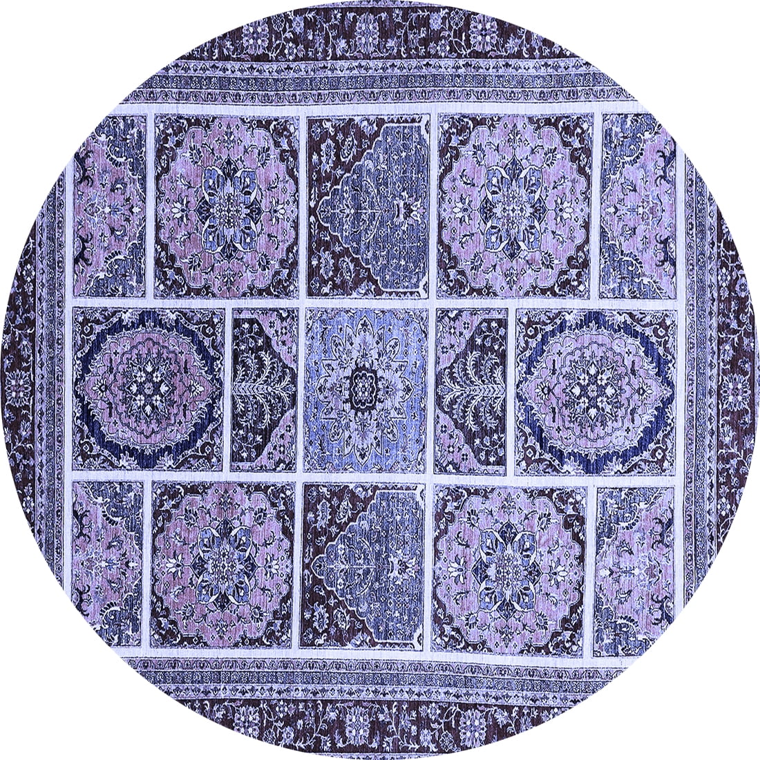 Ahgly Company Indoor Round Abstract Blue Modern Area Rugs, 6' Round ...