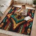 Bedroom Rug Carpet 3'x 5', Boho Orange Teal Washable Floor Carpet with ...