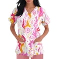 ASDFVBKG Scrubs Top for Women Short Sleeve V-Neck Working Top with ...
