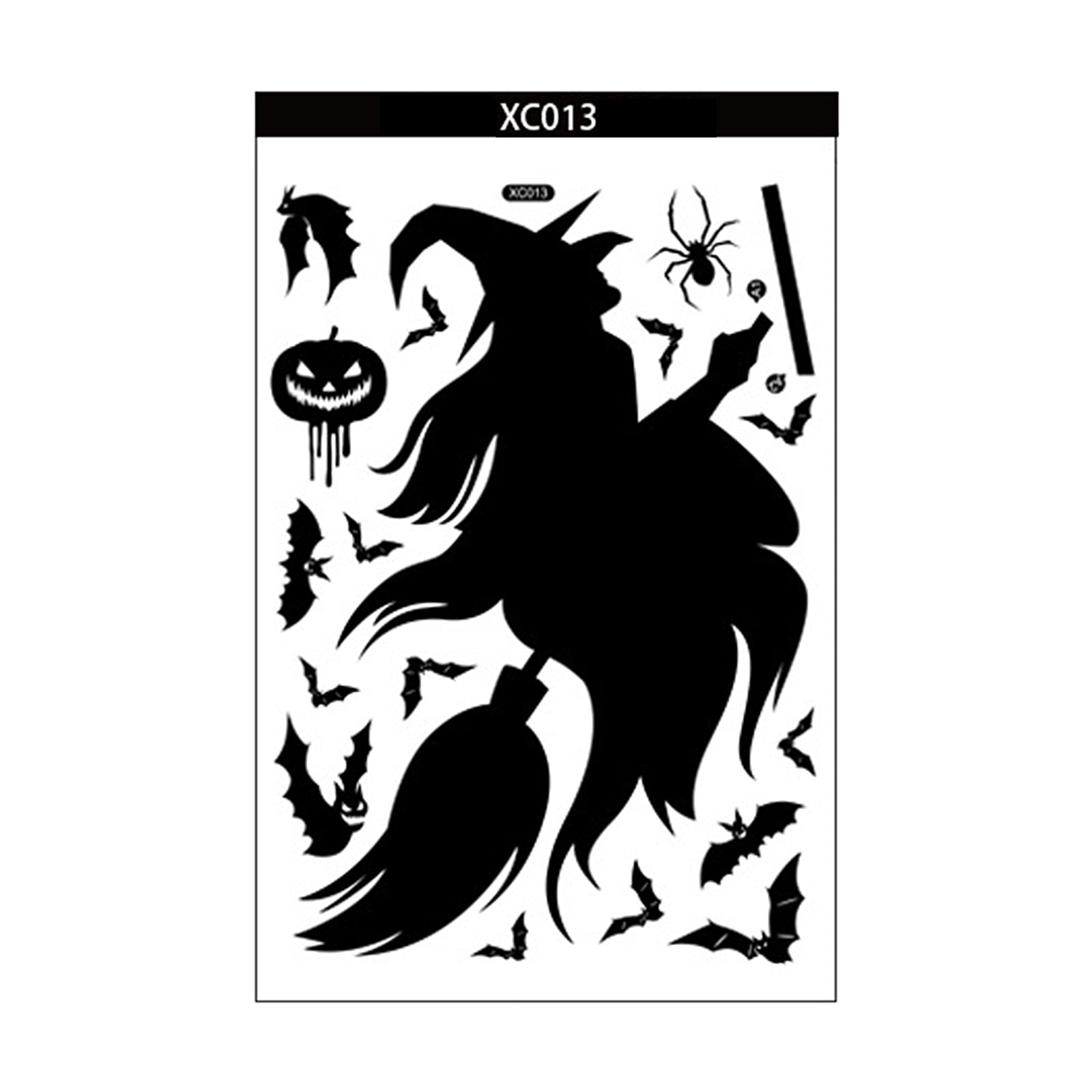 Walmeck Window Sticker Scary Creepy Glass Window Decal Double Sided ...