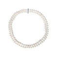 9 10mm Freshwater Cultured Pearl Sterling Silver Double Strand Necklace