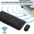 Wireless Keyboard and Mouse Combo, 2.4G Full-Sized Ergonomic Computer ...