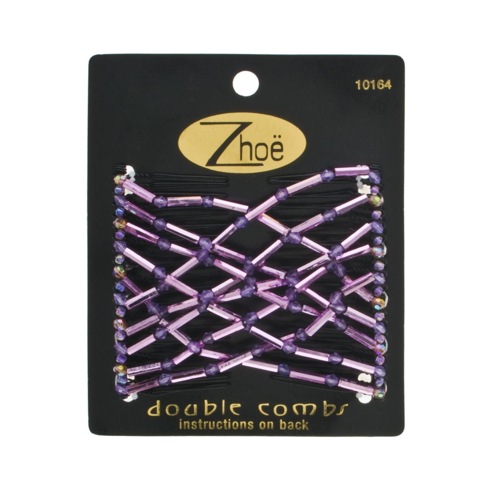 Zhoe Double Hair Combs 10164 Shimmery Lavender - Walmart.com