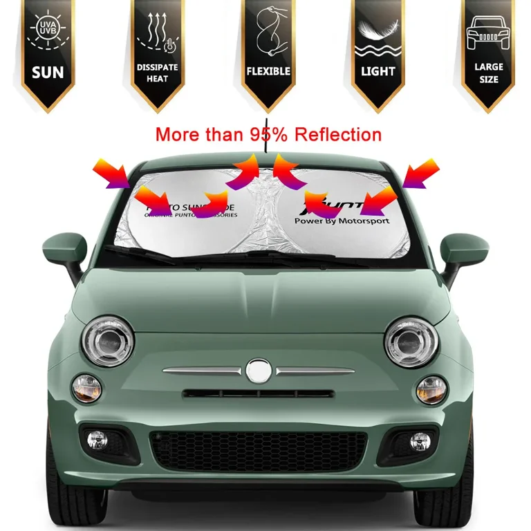For Abarth Big Car Windshield Sun Shade Cover For Fiat 500 Panda Punto Bravo Tipo Abarth Freemont Seicento Auto Accessories Anti UV Reflector Walmart