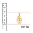 14K Tri-Color Gold Diamond Cut Jesus Stamp Religious Pendant for Men ...