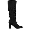 Allegra K Women's Relaxed Pointed Toe Block Heel Knee High Boots Black 6.5 - Walmart.com