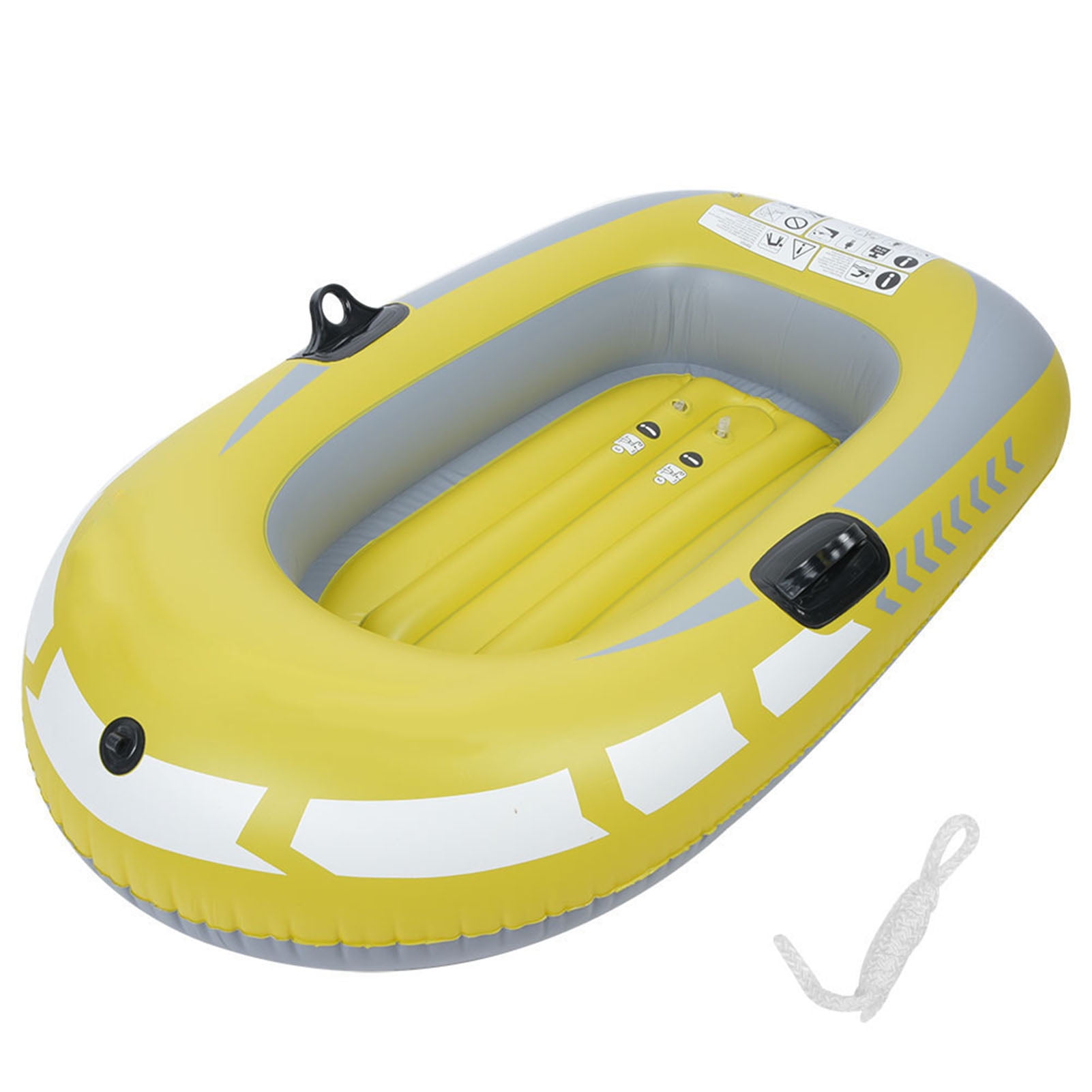 Bote de remos inflable de PVC amarillo para una sola persona para ...