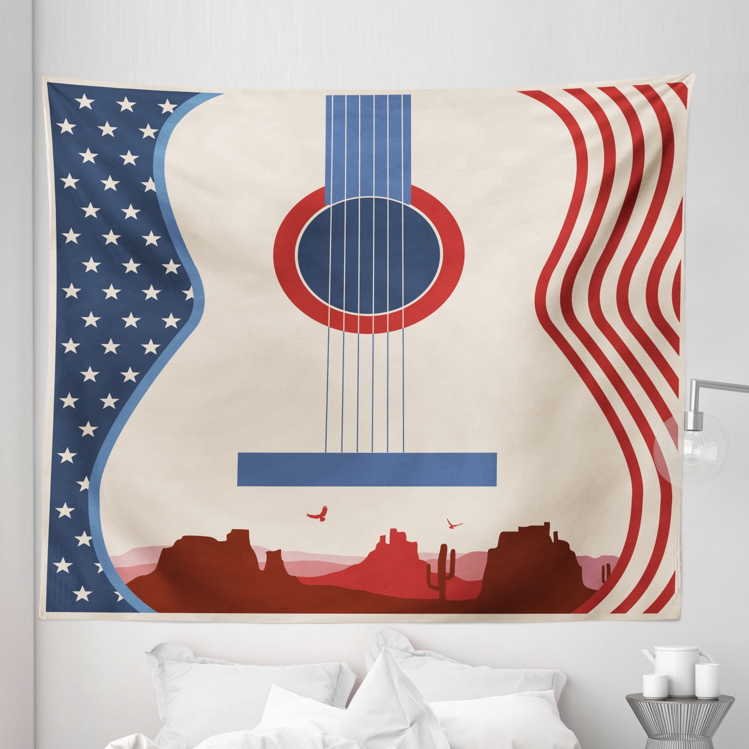 American Tapestry, Country Festival Event Illustration Guitar American ...