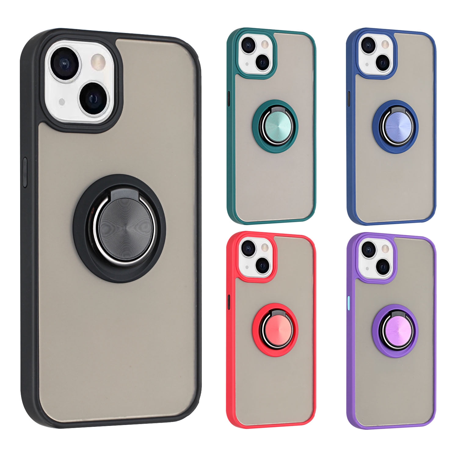 iPhone 13 mini Phone Case, Slim Protective Kickstand Magnet Ring Multi ...