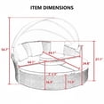 Sailvan Outdoor Sofa Bed Wicker Round Daybed with Retractable Canopy ...