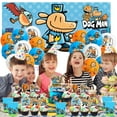 Dog Man Cake Topper Cupcakes Set Birthday Party Supplies Decoration ...