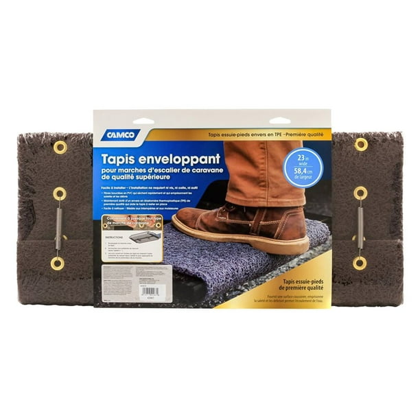 Camco 42967 Premium Wrap Around RV Step Rug / Premium Scrub Rug, PVC ...