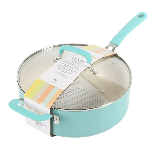Martha Stewart Everyday Charlemont Teal 4.5-Quart Enamel Aluminum Saute ...