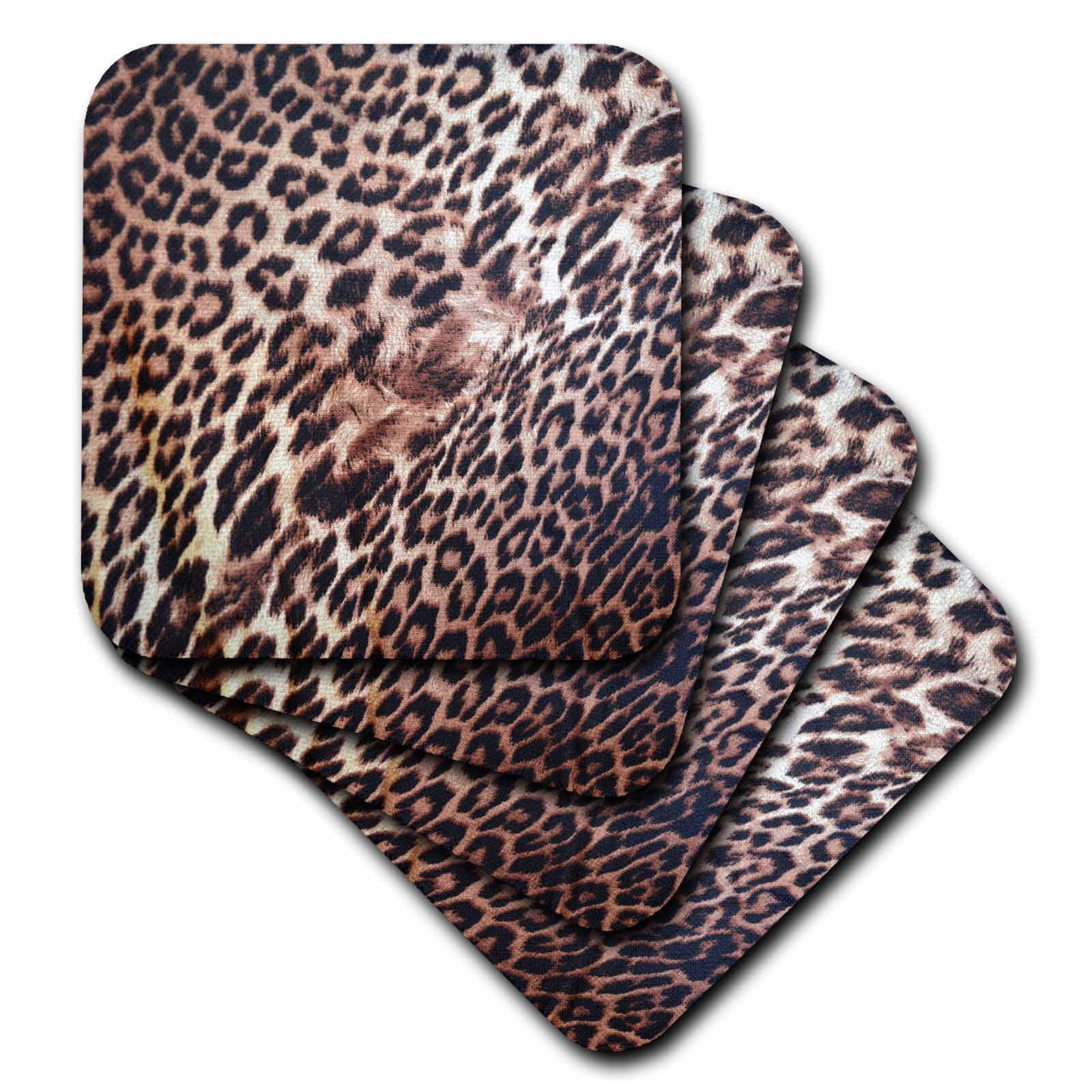Exotic Leopard Print- Animal Print- Nature set of 8 Coasters - Soft cst ...