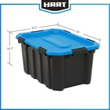 HART 24 Gallon Water Resistant Latching Heavy Duty Plastic Storage Bin ...
