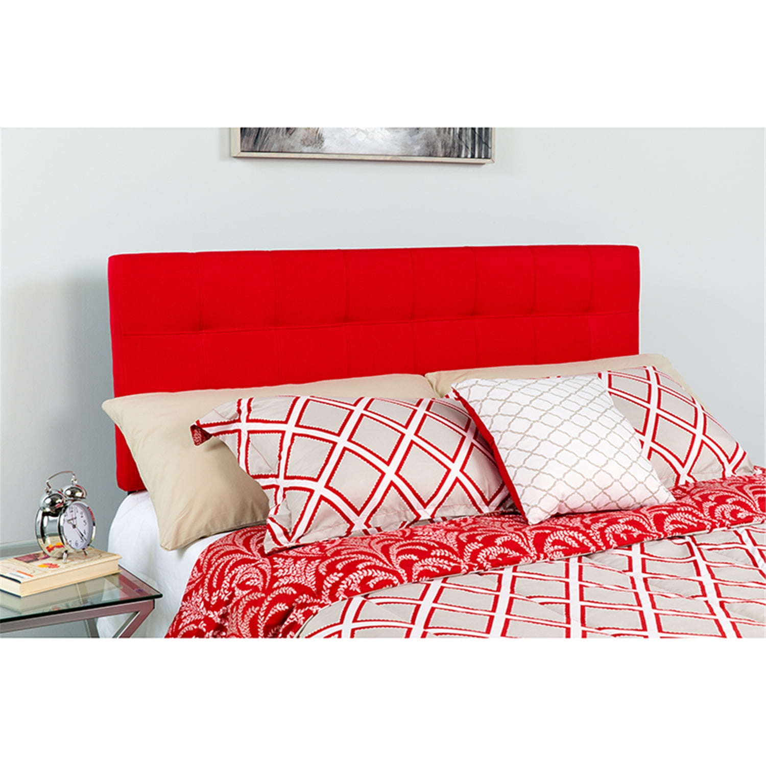 Flash Furniture Bedford Tufted Upholstered Twin Size Headboard in Red ...