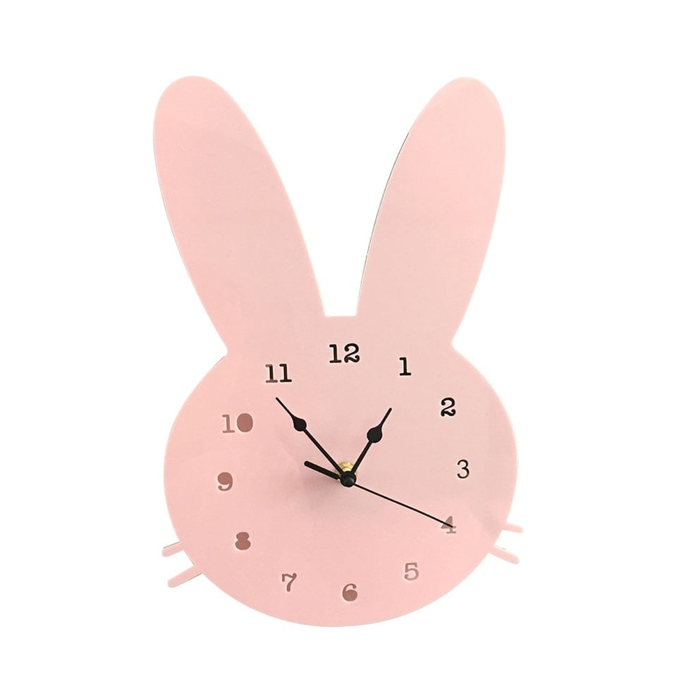 Home Rabbit Clock Cartoon Mute Clock Wall Decoration Children's Room ...