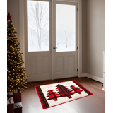 SeasonsEasy Christmas Trees Rug Red Black Buffalo Plaid Nylon 30 x 20 ...