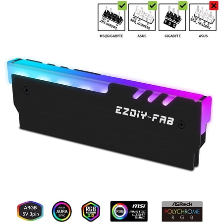 EZDIY-FAB ARGB DDR Heatsink Memory RAM Cooler for DIY PC Game ...
