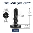 #12 x 5/8" Sheet Metal Screws - 100Pcs 410 Stainless Steel Flat Head ...