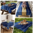 Abstract Deep Blue Sea Golden Line Table Cloth 52x70in, Waterproof ...