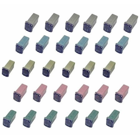30 pc MCASE Mini Box Shaped Cartridge Fuse Kit for Cars, Trucks, and ...