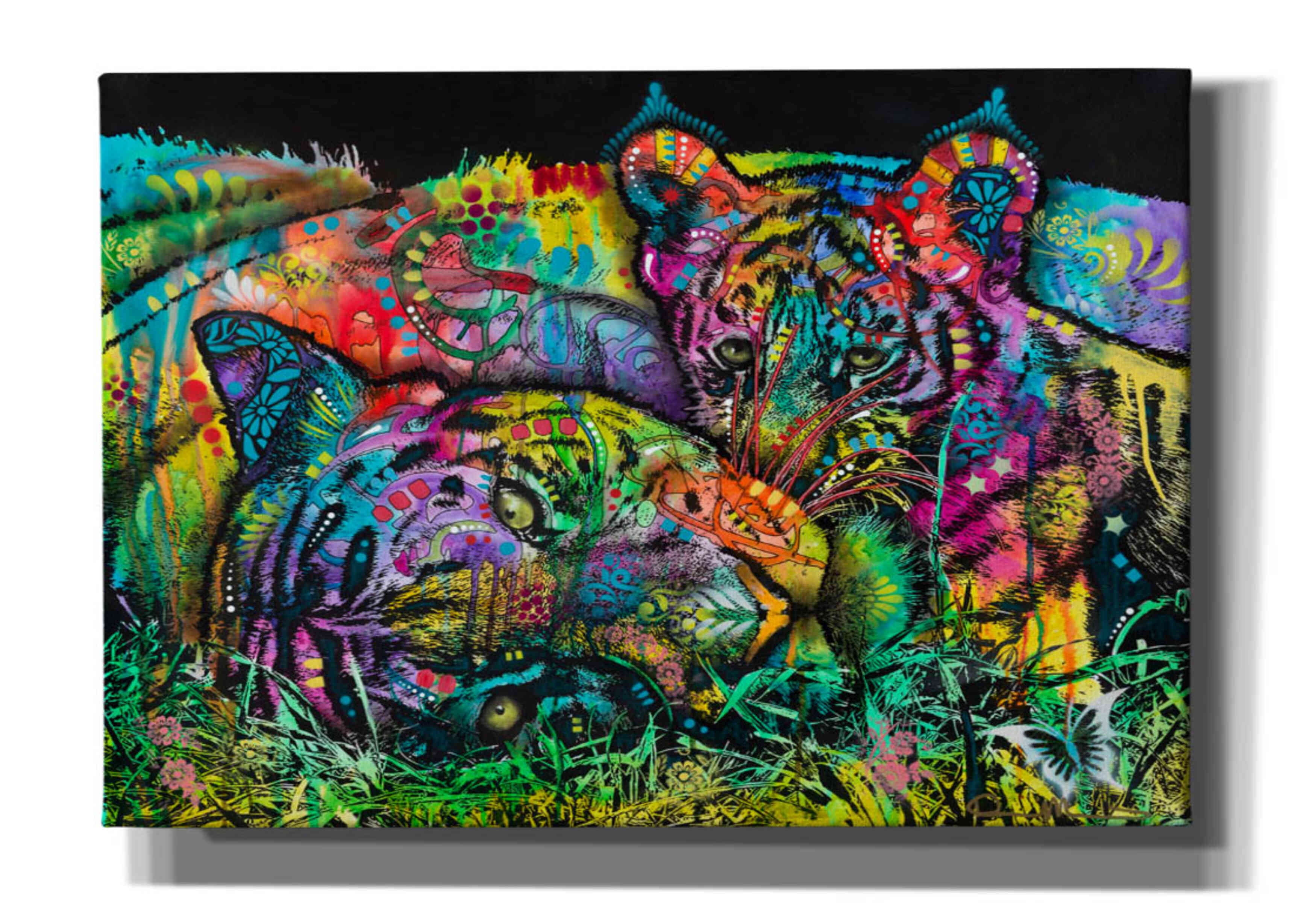 Epic Graffiti 'Mama Tiger and Cub' by Dean Russo, Canvas Wall Art, 26 ...