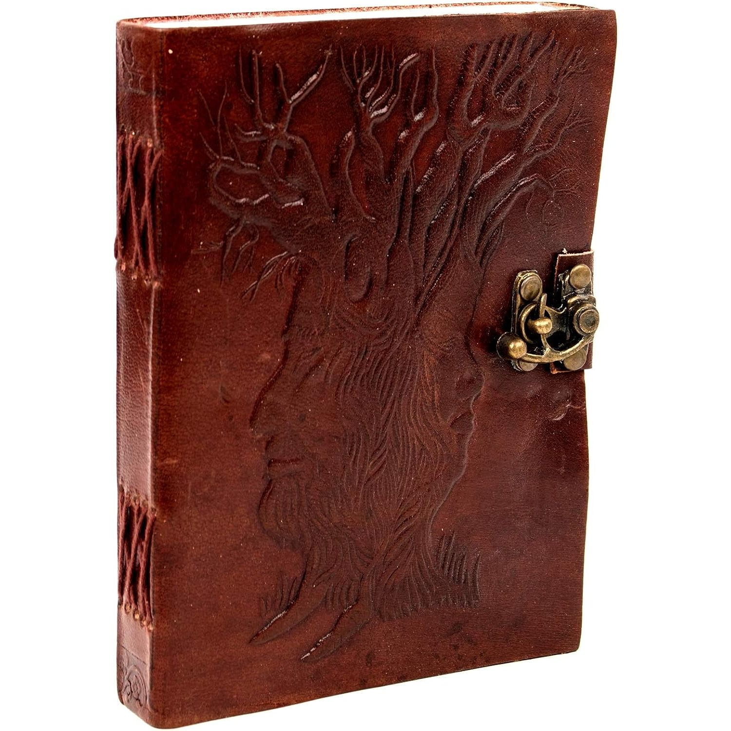 HYYYYH Leather Tree of Wisdom Vintage Handmade Fantasy Lock DnD Journal ...
