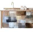 Abstract Gray Brown Cabinet Curtain 32"Wx55"L, Dustproof Pantry Door ...