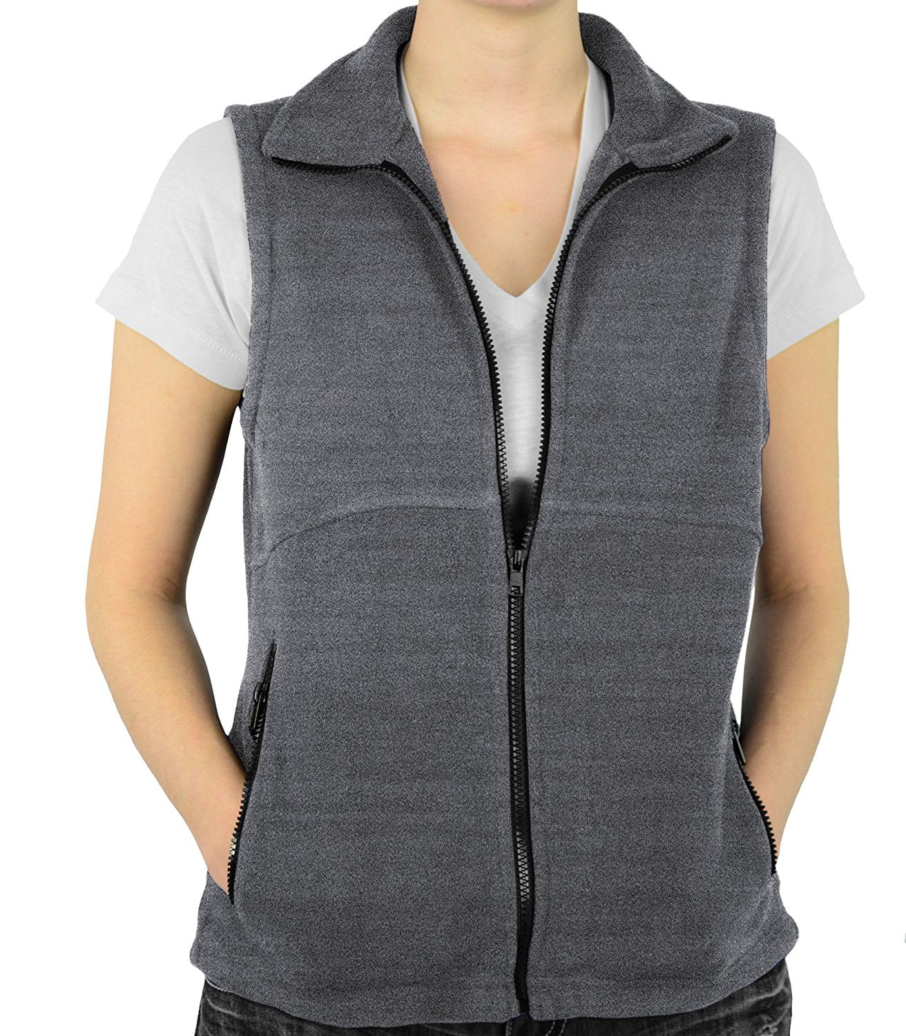 Woman's fleece Vest Polar Fleece Vest for Woman with Zippered Pockets ...