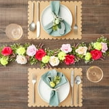 BZUEPRS 100 Pack Disposable Scalloped Kraft Paper Placemats for Dining ...