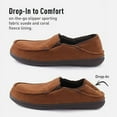 Zizor Mens Comfy Moccasin Slippers Drop Heel Memory Foam House Shoes ...