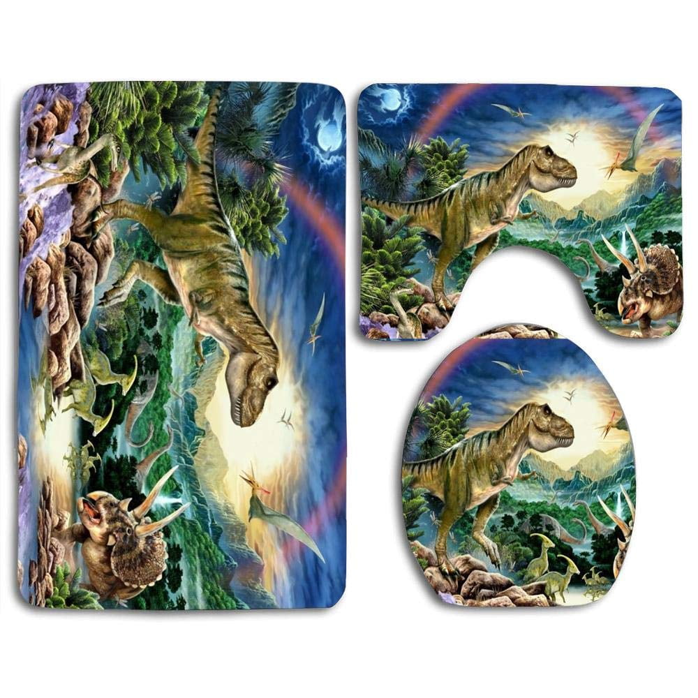 Click here for Erehome Dinosaurs Rainbow 3 Piece Bathroom Rugs Se... prices