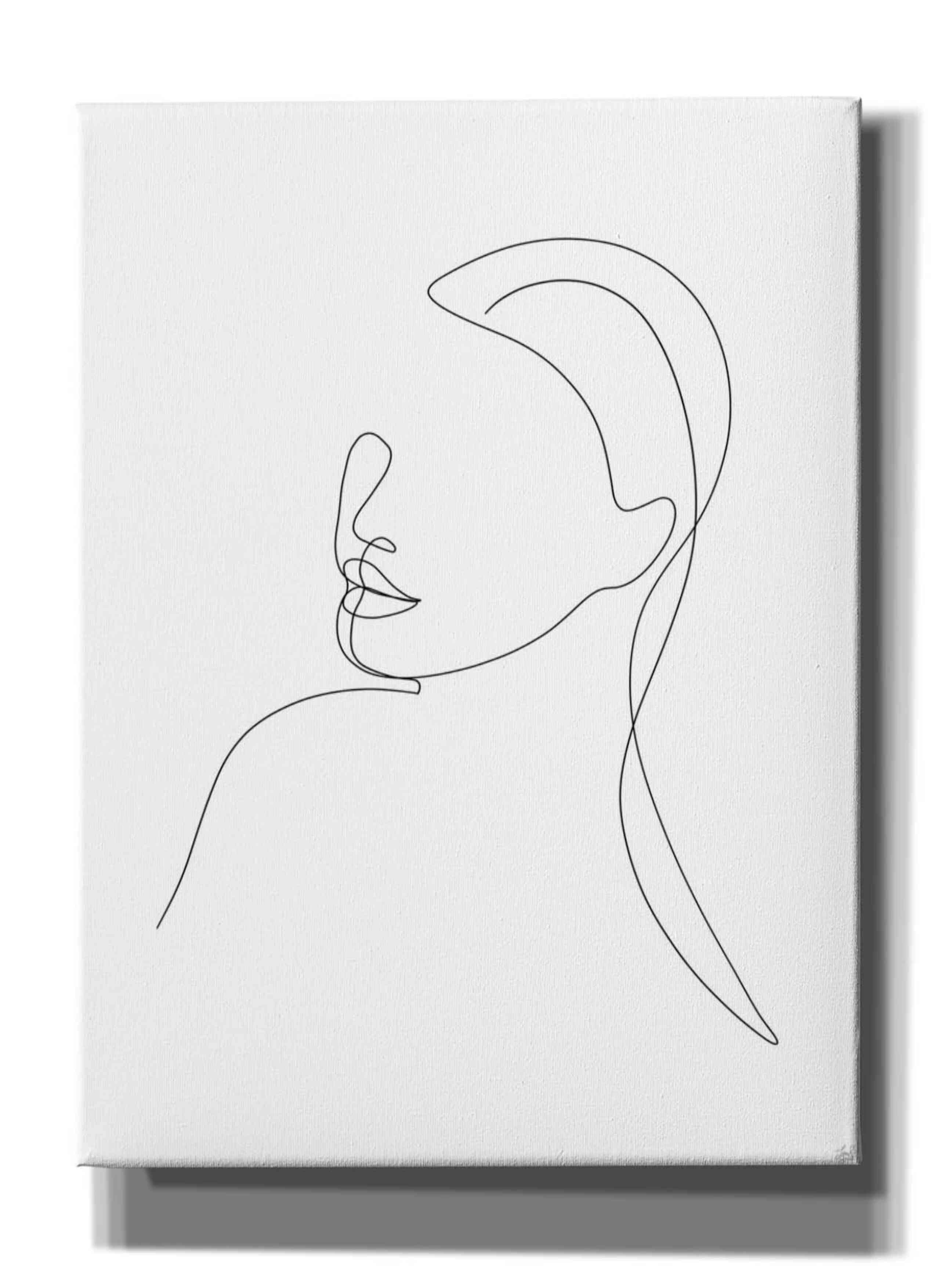 Epic Graffiti 'Line Lady Portrait 1' by Line and Brush, Canvas Wall Art ...