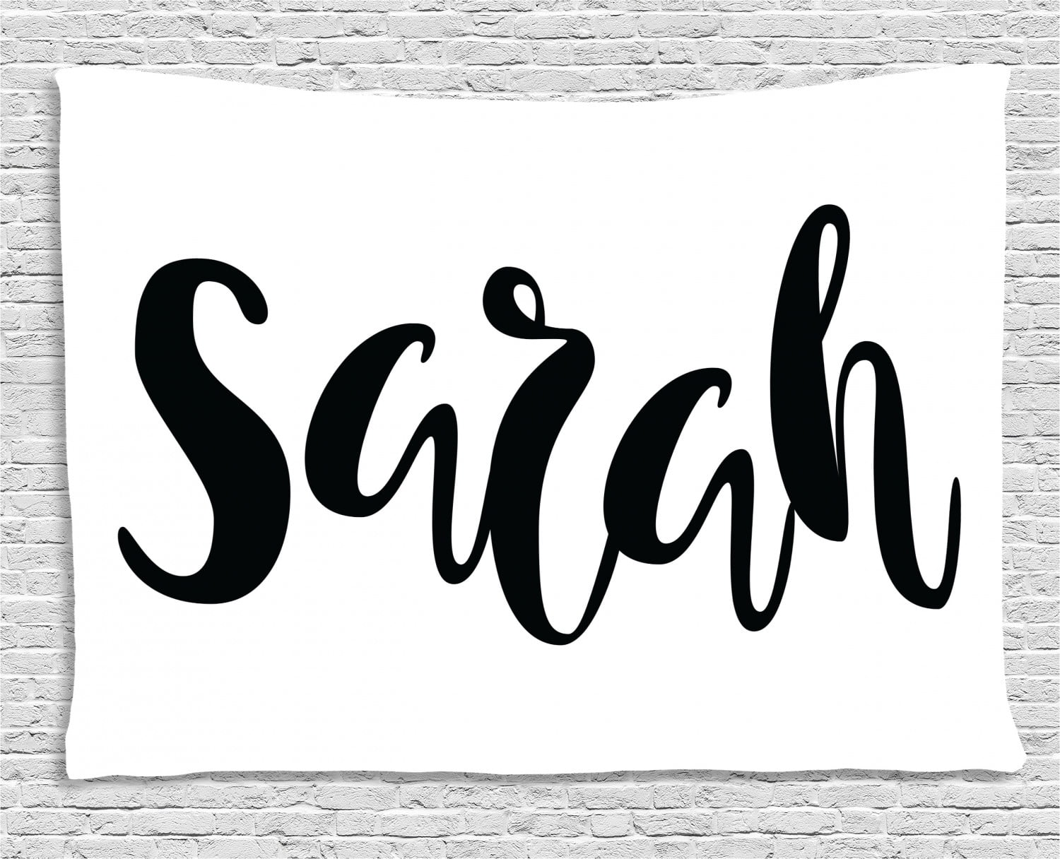 Sarah Tapestry, Monochrome Popular Female Name Modern Calligraphy Hand ...