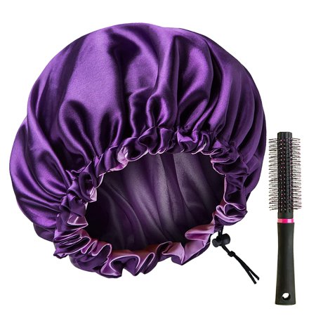 Silk Bonnet, ZMLEVE Satin Bonnet with Round Hairbrush Reversible Double ...