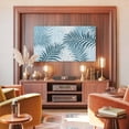 Blue Teal Palm Leaves TV Cover for 55 Inch Screen,Stretch Fabric ...