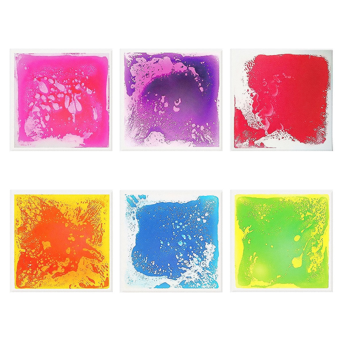 Six (6) Assorted Color 11.8 inch X 11.8 inch Liquid Floor Tile, Early ...