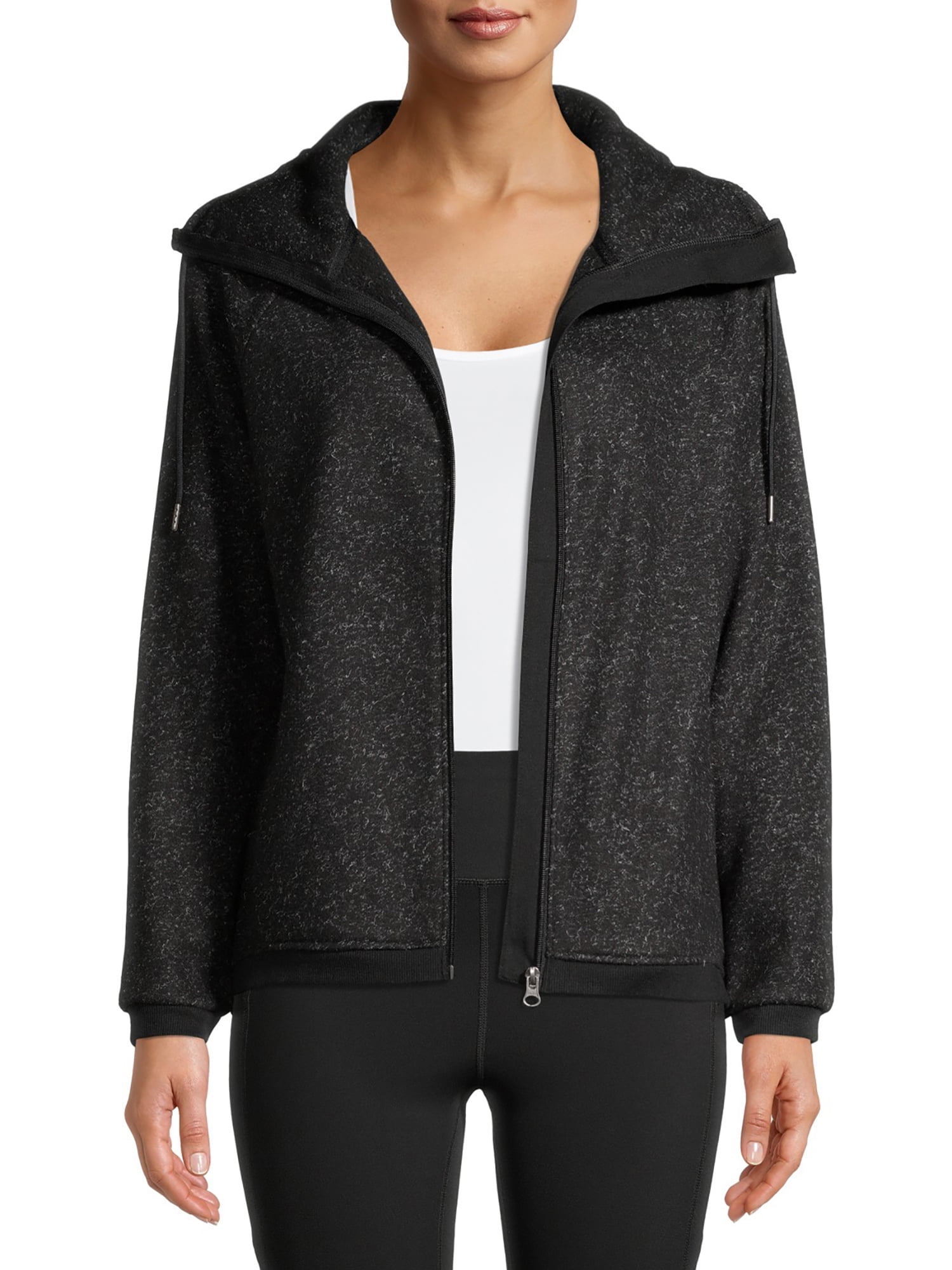 Avia Women's Active Polar Fleece Zip-Up Sweater with Funnel Neck ...