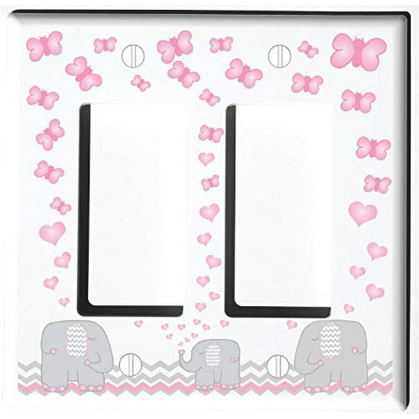 Pink Elephant Light Switch Plate and Outlet Covers Elephant Nursery ...