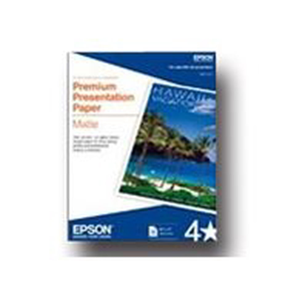 Epson Premium Matte Presentation Paper, 45 lbs., 8-1/2 x 11, 50 Sheets ...