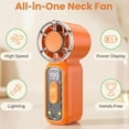 1200mAh Handheld Mini Fan, Wearable Neck Cooling Fan with LED ...