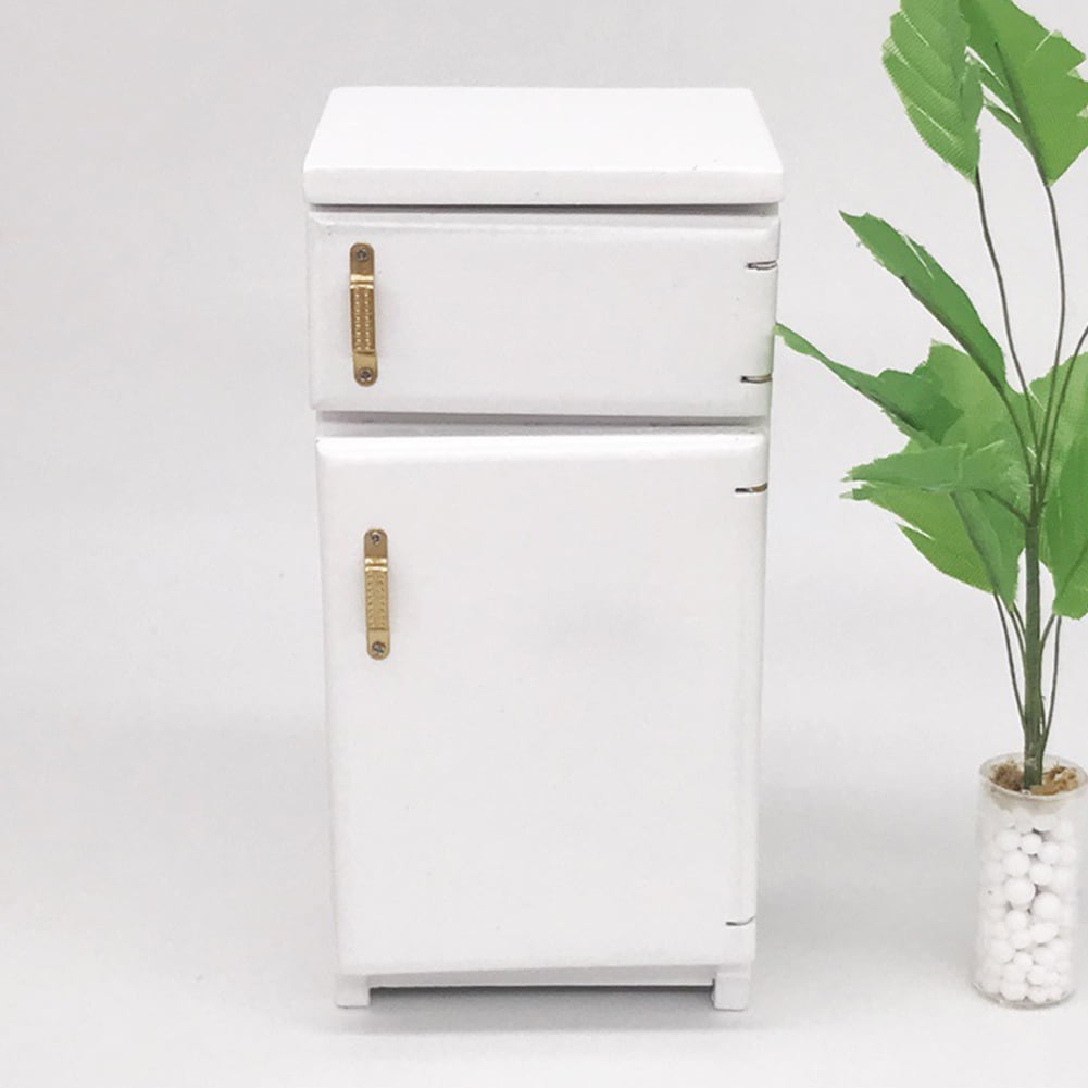 Tebru 1:12 White Mini Refrigerator Excellent Furniture Model Kitchen ...