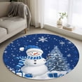 4ft Round Rug Navy Blue Christmas Area Rugs for Living Room Bedroom ...