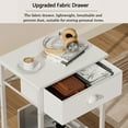 Furologee Nightstand Set of 2, End Table with Fabric Drawer & Storage ...