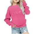 Frnrwgo Girls Sweatshirt for Kids Letter Print Round Neck Top Casual ...