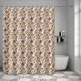Bathroom Shower Curtain Valentine's Day Rose Bird Seamless Waterproof ...