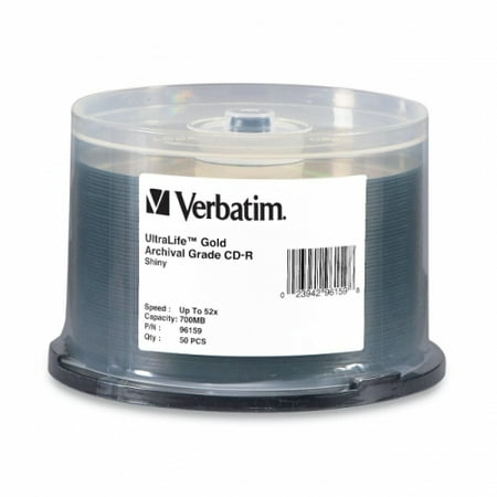 Verbatim CD-R 700MB 52X UltraLife Gold Archival Grade with Branded ...