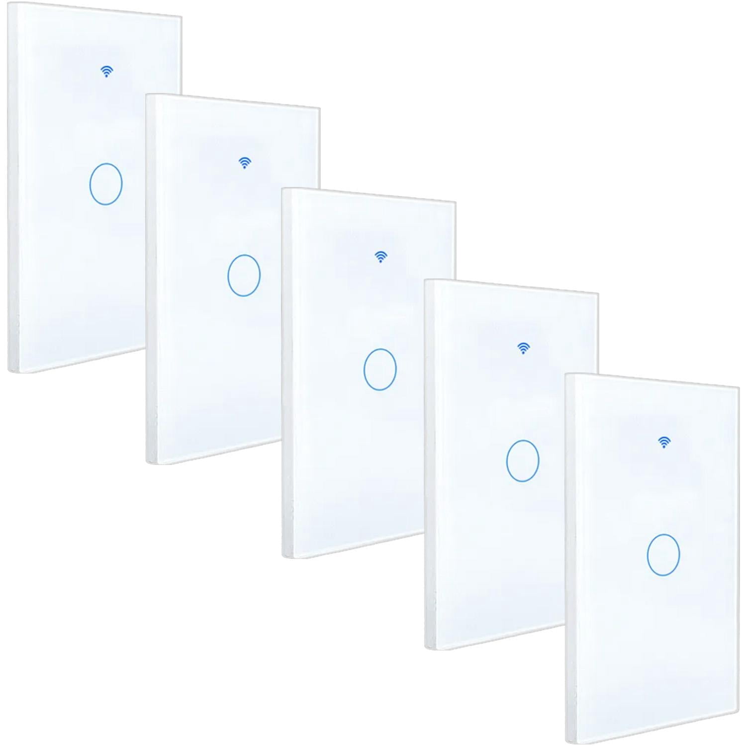 Apagador smart para casas Tuy1White 5 Pzas 5x1Vía 2.4GHz 100-250V CA 50 ...